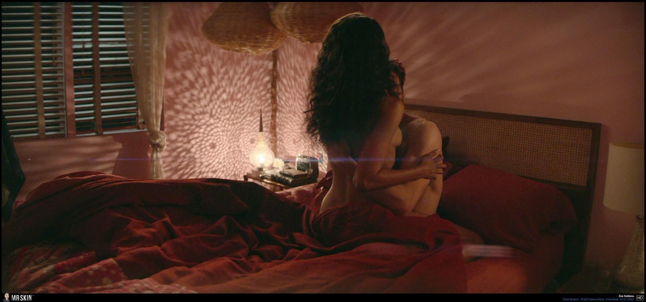 Zoe Saldañas Lesbian Fingering With Mila Kunis Nip Slip And More